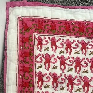 Roller Rabbit | Bedding | Roller Rabbit Pink Monkey Baby Quilt | Poshmark